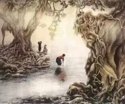 Scene of Xishuang Banna Life: A Timeless Masterpiece by H.H. Dorje ...